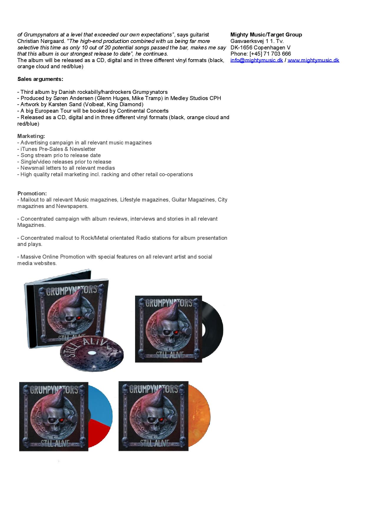 Grumpynators – Still Alive (album) – Target Group